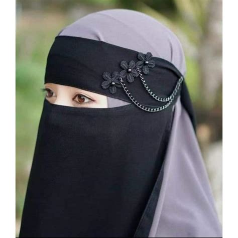 Black Niqab Lace Niqab Closed Face Niqab Islamic Veil Etsy