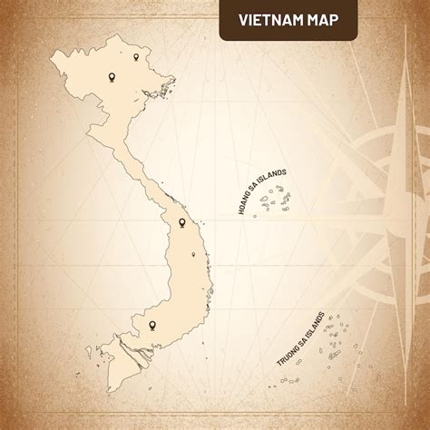 Carte Du Vietnam Vintage Vecteurs Téléchargez Gratuitement Des