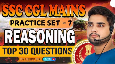 Ssc Cgl Mains Reasoning Practice Set 7 Top 30 Questions Ssc Cgl