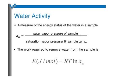 Applications For Water Activity And Sorption Isotherms In Pharmaceuti