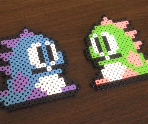 Bub And Bob Bubble Bobble Perler Bead Sprites By Houseofmog