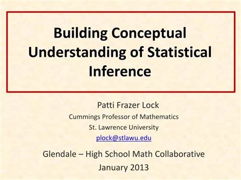 Ppt Building Conceptual Understanding Of Statistical Inference