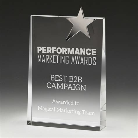 Crystal Star Tablet Ambassador Trophies