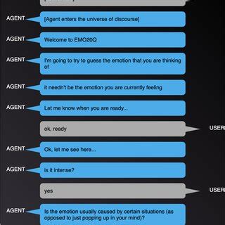 Example Of The Web Based Front End To The EMO20Q Dialog System