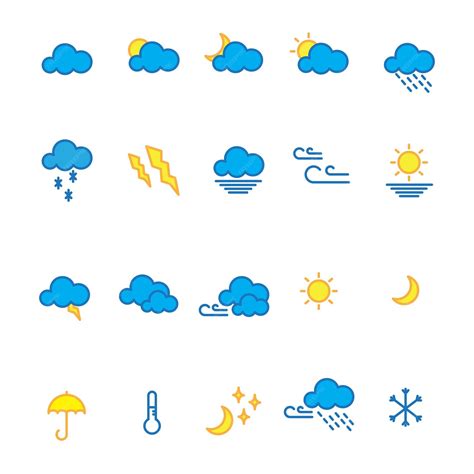 Premium Vector A Collection Of Different Types Of Clouds And The Weather