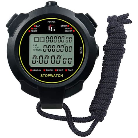 Digital Sports Stopwatch 10lap Split Memory Stopwatch Count Down Timer Large Display