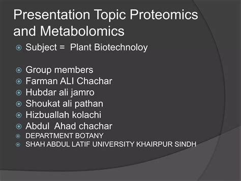 Proteomics And Metabolomics Pptx