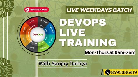 day 1 devops weekdays class 6 to 7am mon to thurs devops live training by sanjay dahiya