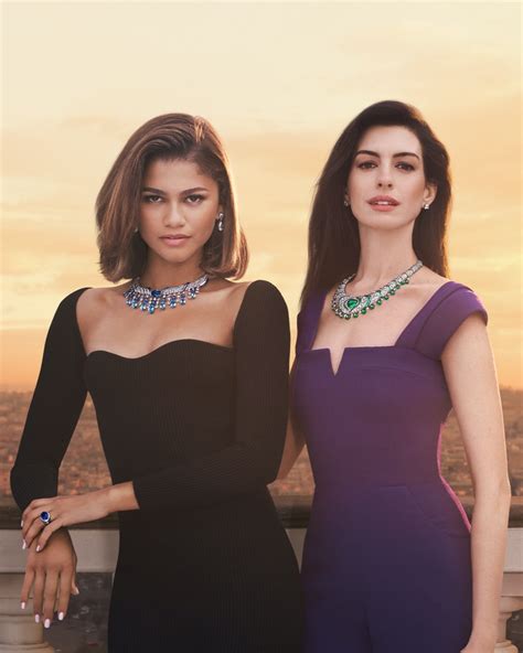 Zendaya And Anne Hathaway Dazzle In Bulgari 2023 Jewelry Ad