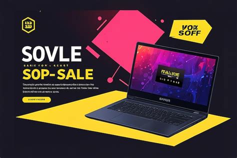 Gaming Laptop Sale Promotion Poster Template Design Premium Ai