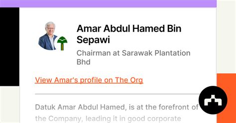 Amar Abdul Hamed Bin Sepawi Chairman At Sarawak Plantation Bhd The Org