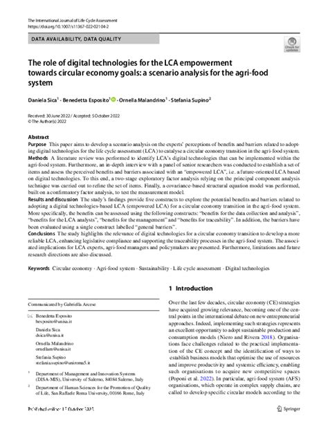 Pdf The Role Of Digital Technologies For The Lca Empowerment Towards