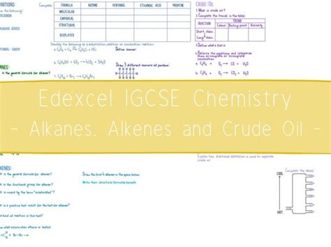 Igcse Edexcel Alkanes Alkenes Crude Oil And Fractional Distillation