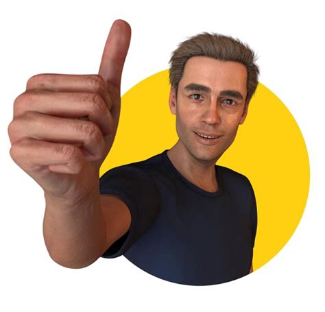 Homme Pouce Vers Le Haut Personnage De Dessin Animé De Concept De