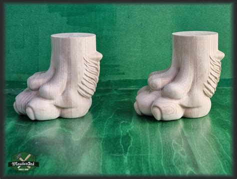 Lion Feet Of Wood With Claws Set 2 Of Pc Classic Style Feets Baroque