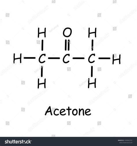Organic Compound Acetone Structure Icon Logo Stock Illustration