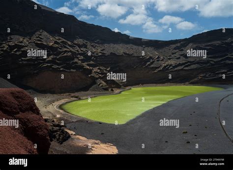 Green Lagoon Or Charco De Los Clicos In Lanzarote Canary Islands