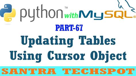 67 Update Mysql Table Using Cursor Object In Python In Tamil Youtube
