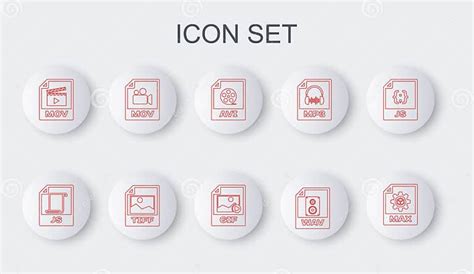 Set Line Max File Document Js Avi Wav Mov Tiff And  Icon