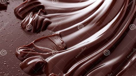 Smooth And Glossy Flowing Chocolate With Rich Swirls And Dollops Creating A Luxurious And
