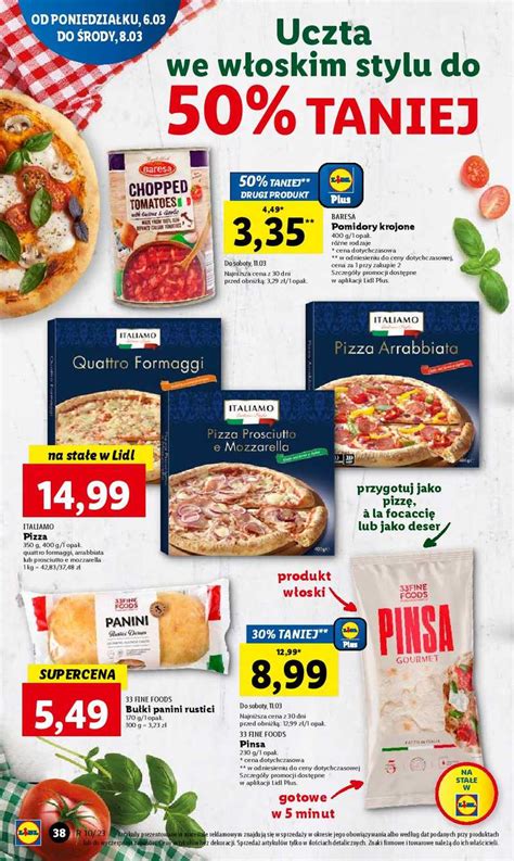Lidl 06 03 2023 Gazetka pinsa bułka panini pizza
