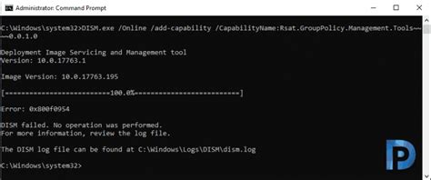 fix rsat tools installation error 0x800f0954 on windows
