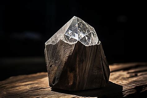 Premium Photo Diamonds Embedded In A Piece Of Fossilized Wood