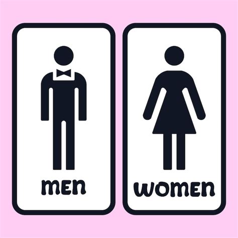 Premium Vector Male And Female Toilet Restroom Sign Logo Different