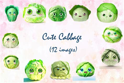 Cute Cabbage Clipart Graphic By Adithyes · Creative Fabrica
