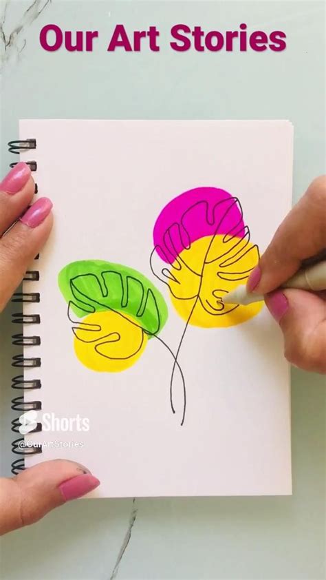Leaf Doodle Drawing Using Camlin Brushpens I Drawing Brushpendrawing