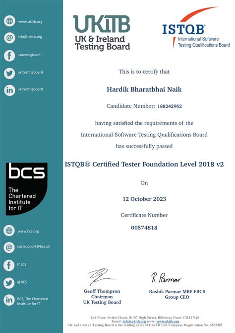 Istqb Softwaretesting Archivement Hardik Naik