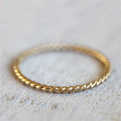 14k Solid Yellow Gold Hammered Ring Praxis Jewelry