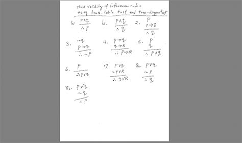 solved 1 show validity of inference rules using truth table