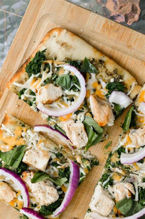 Easy Chicken Pesto Flatbread Nourished By Nic