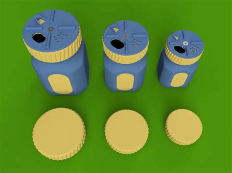 Jar With Different Lids And Customizable Label Free 3d Print Model
