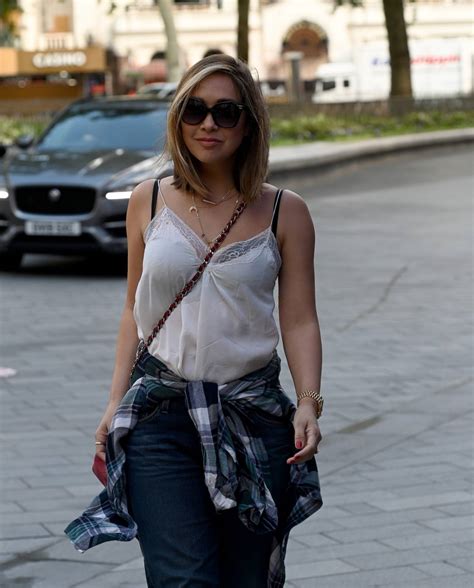 Myleene Klass Seen At Heart Radio In Satin Lace Top In London 1