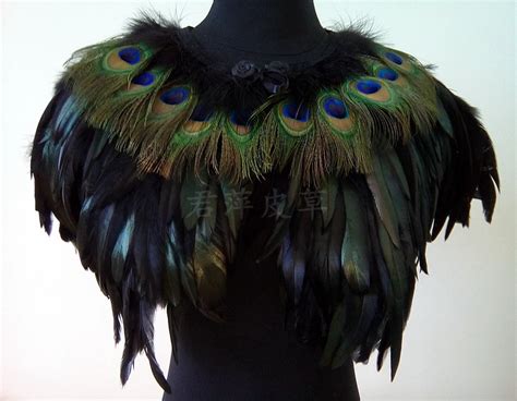 Womens Real Peacock Feather Fur Bridal Bridesmaid Wedding Cape Wrap