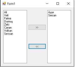 C ListBox Örneği