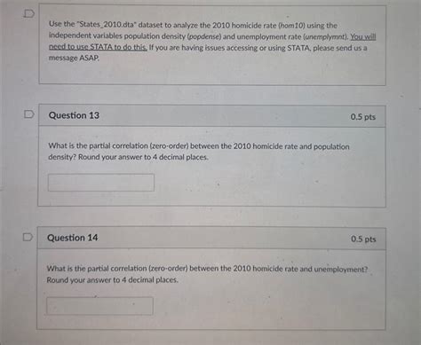 Solved Use The States2010dta Dataset To Analyze The 2010