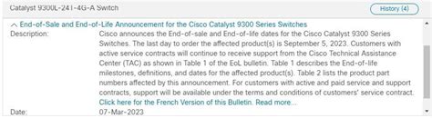 Solved End Of Sale And End Of Life For The Cisco Catalyst 9300 Serie Cisco Community