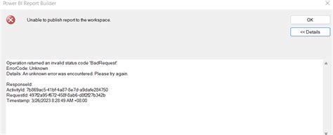 paginated report unable to publish report to the microsoft