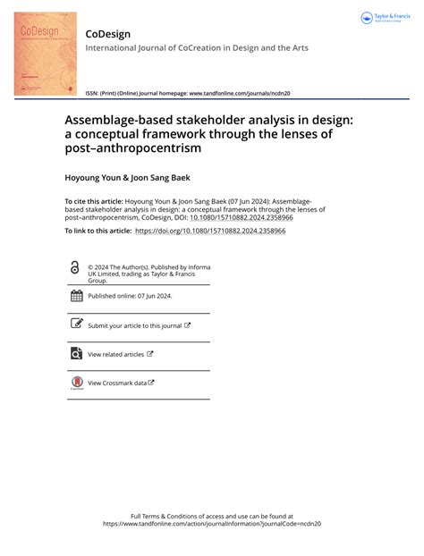 Pdf Assemblage Based Stakeholder Analysis In Design A Conceptual