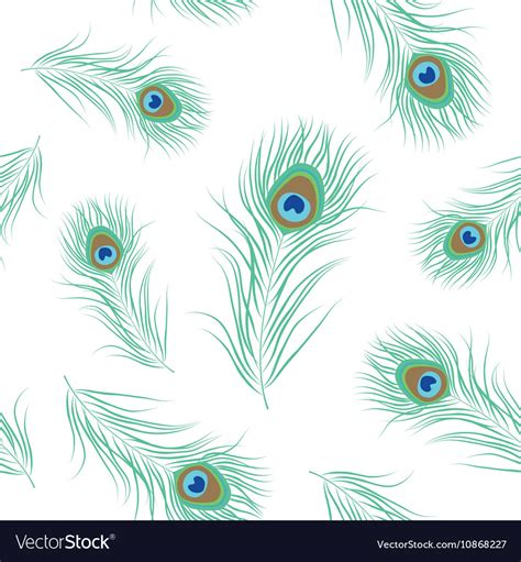 Peacock Feather Seamless Pattern Royalty Free Vector Image