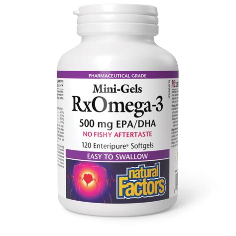 RX OMEGA-3 500 MG 120 MINI ENTERIC COATED SOFTGELS NATURAL FACTORS ...