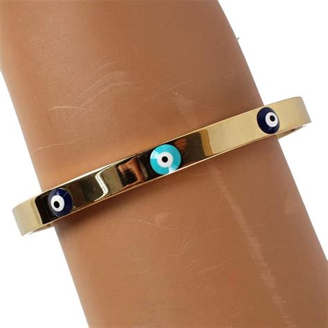 Stainless Steel Evil Eye Bangle DDFLimport Wholesale Fashion
