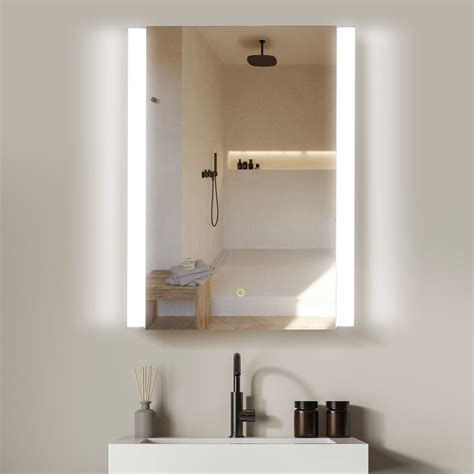 Serra Rectangular Frameless Surface Mount Led Lighted Bathroom Aluminu