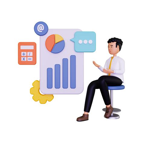 3d Business Man Showing Data Report Illustration 10872700 Png