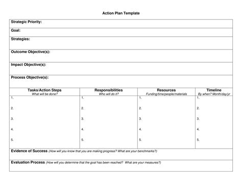 Free Printable Action Plan Templates Pdf Word