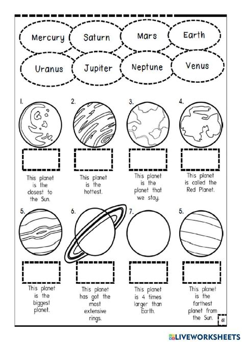 Planets Cut And Paste Worksheets