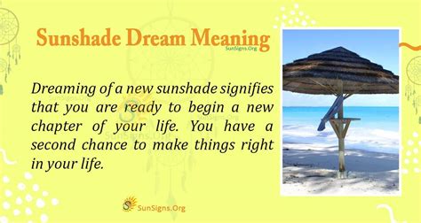 Seeing A Sunshade In Your Dream Meaning Interpretation And Symbolism